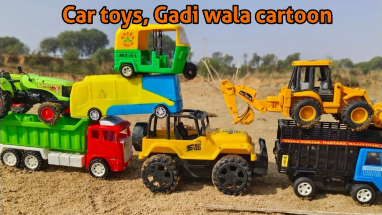 Car & Gadi wali cartoon video Best toys video , mini dry tractor mini ...