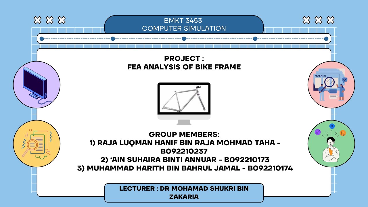 BMKT3453 COMPUTER SIMULATION - FEA ANALYSIS OF BIKE FRAME - YouTube