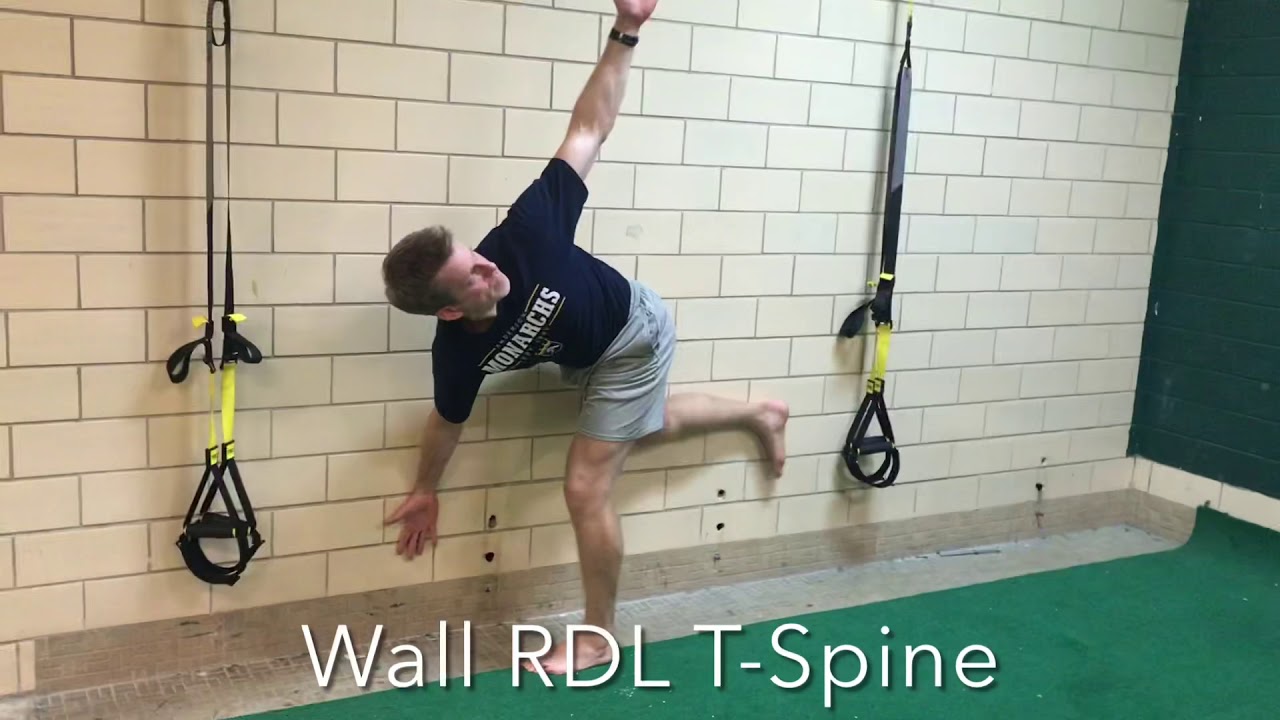 Wall RDL T-Spine Rotations - YouTube