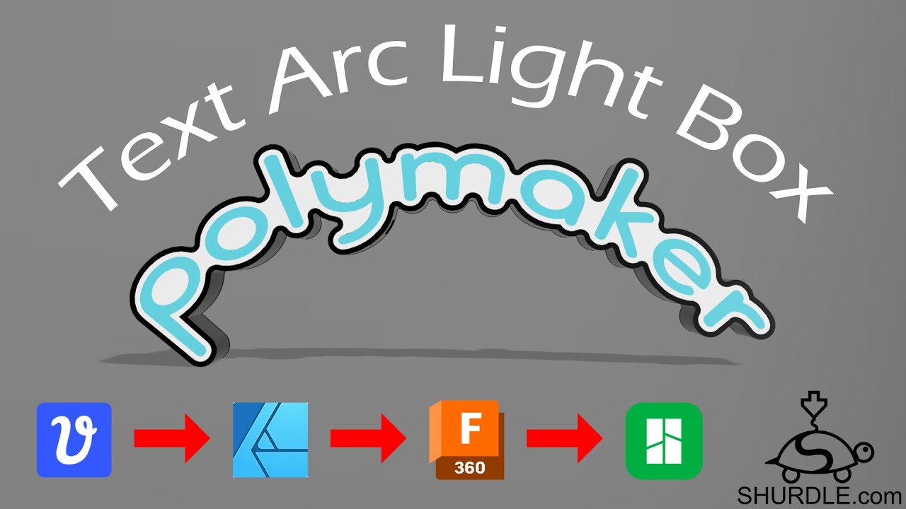 Text Bending - Horizontal Arc - Light Box for 3D printing - YouTube