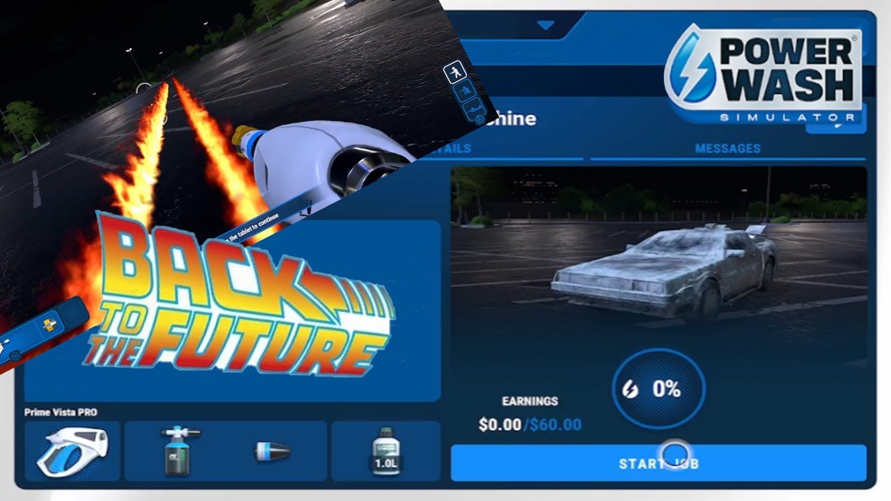 Power wash simulator back to the future DeLorean - YouTube