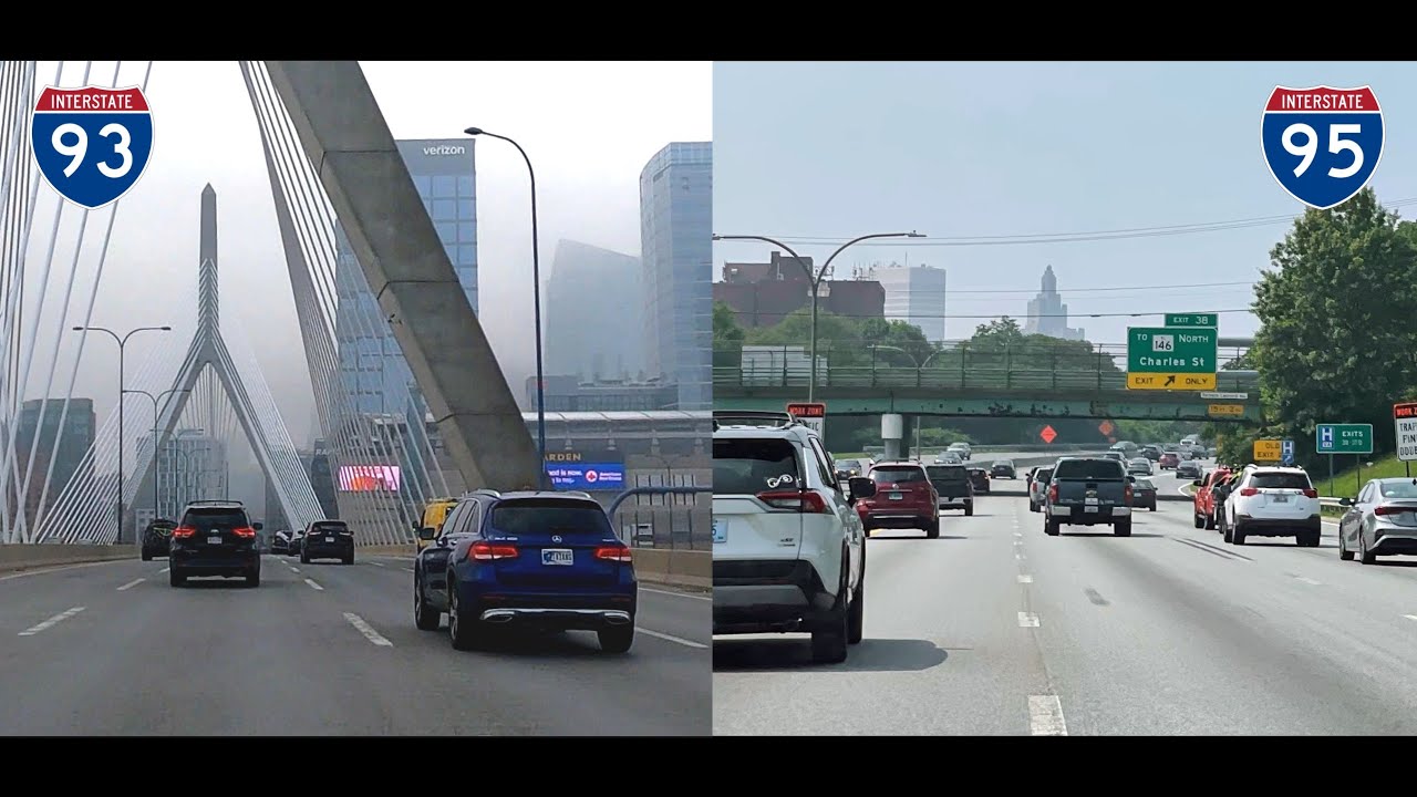 Boston to Providence - Interstate 93 & 95, Massachusetts to Rhode ...