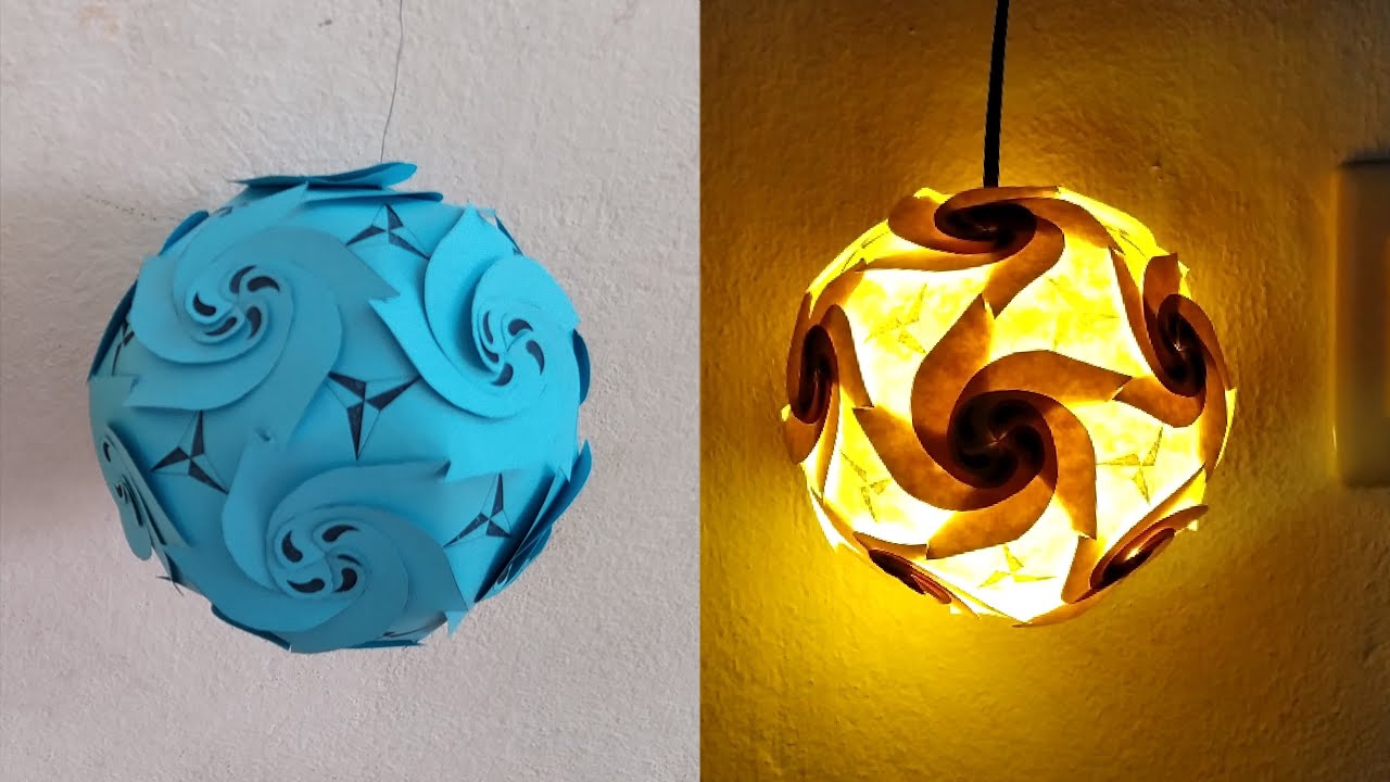 How To Make Lantern Paper | Ball Paper Lamp | Paper Craft - YouTube