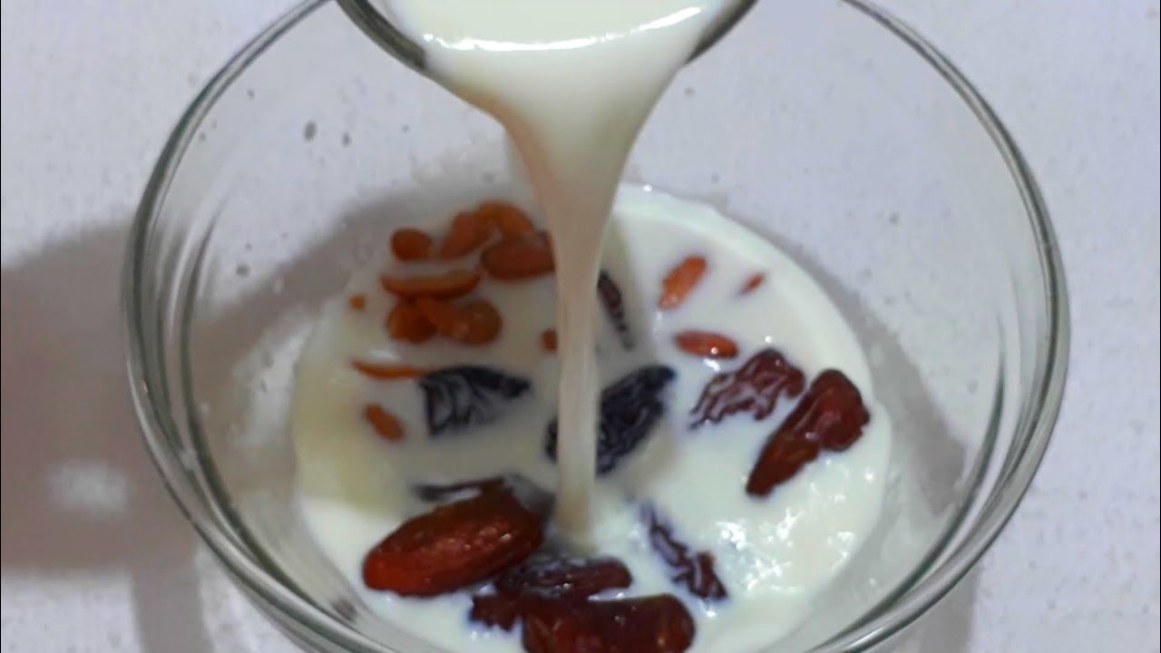 Add milk into dates and nuts, you will be surprised with the result ...