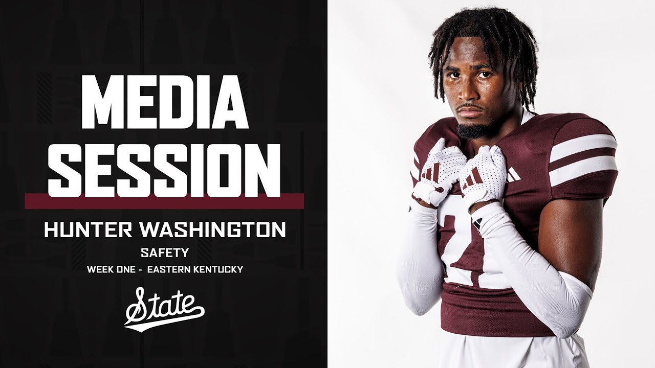 FOOTBALL | Hunter Washington - Week One Media Session - YouTube