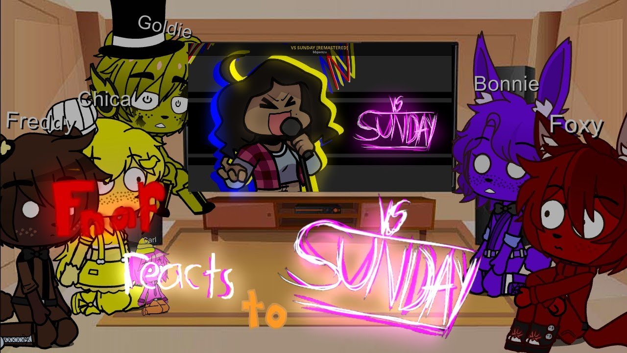 fnaf reacts to Vs Sunday / full week / Fnf Mod/( Friday Night Funkin ...