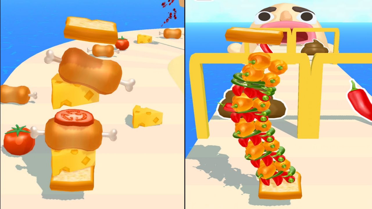 Sandwich Runner Gameplay-All Sandwich Topping On Road Are Catch ...