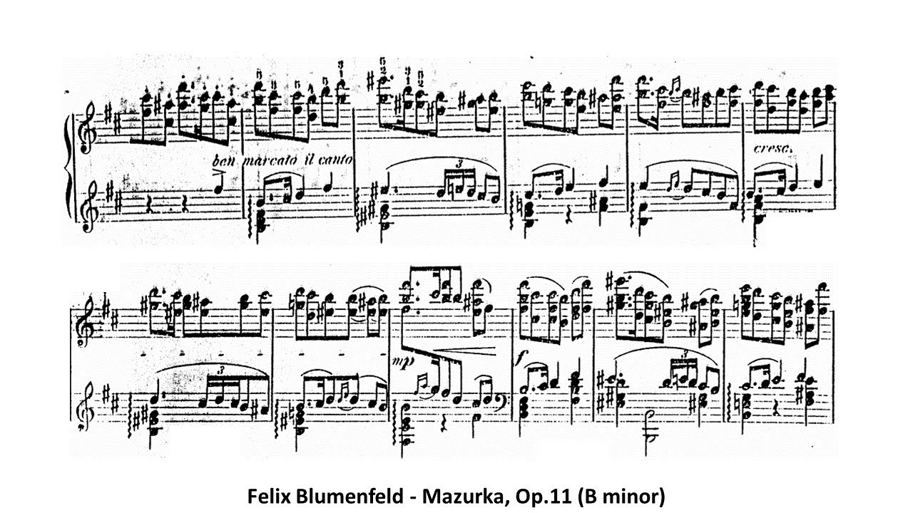 Felix Blumenfeld - Mazurka, Op.11 (B minor) - YouTube