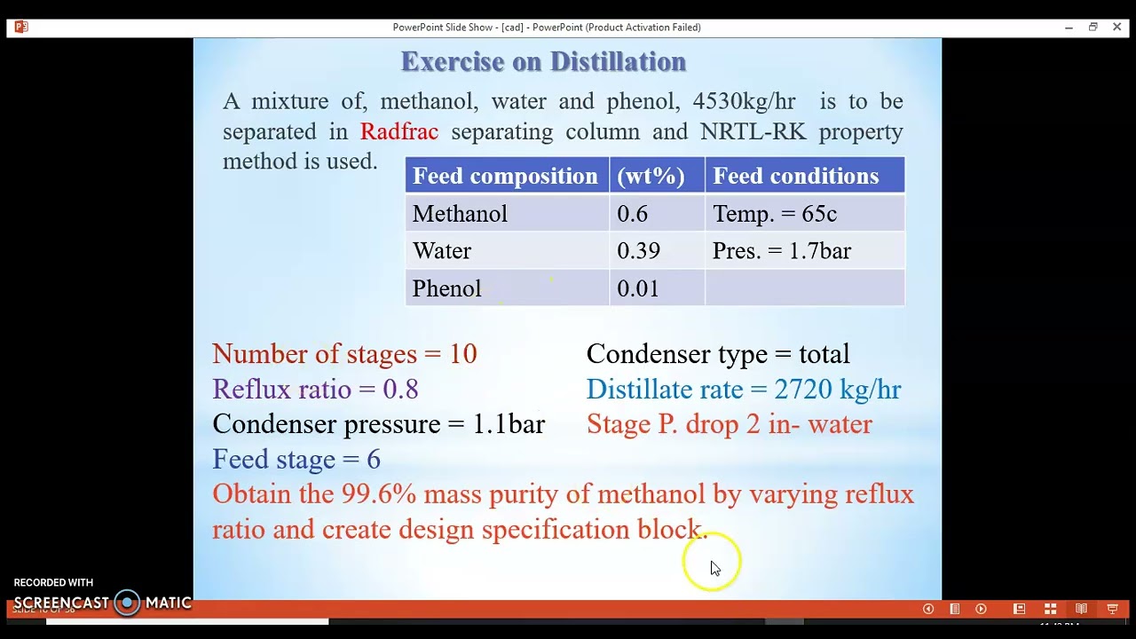 Exercise on Distillation - YouTube