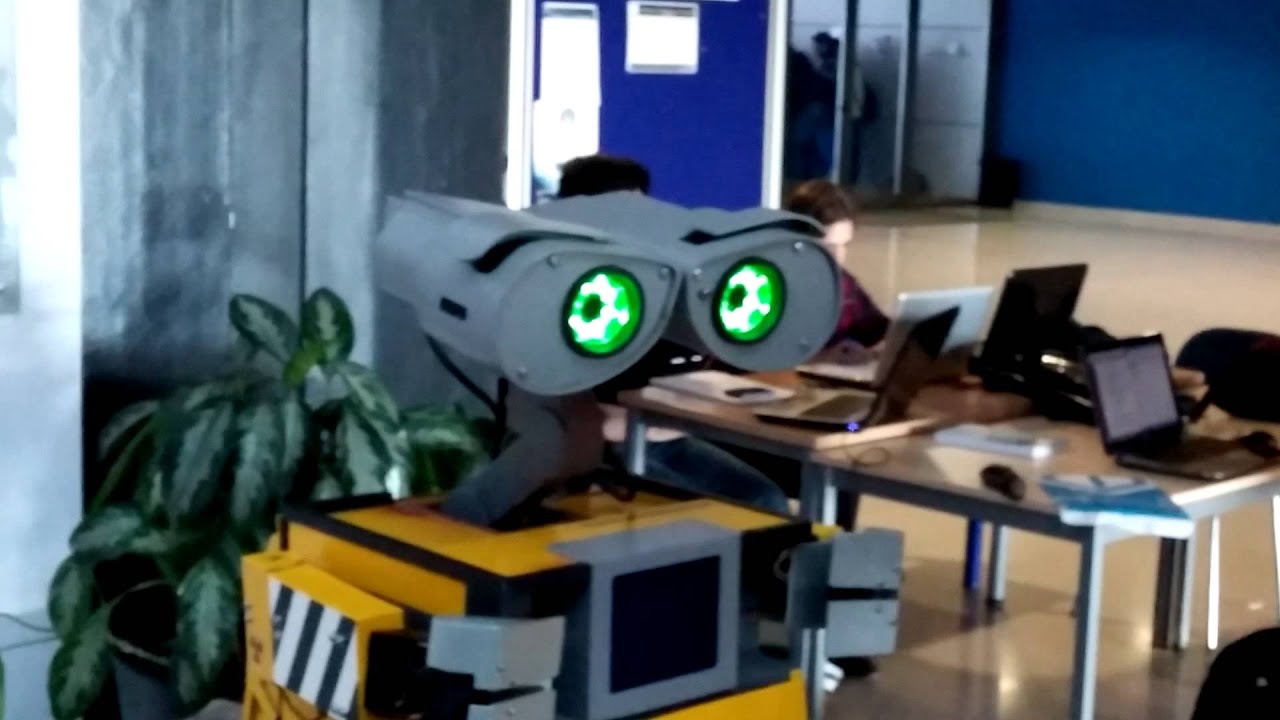 Wall-e robot with facial expressions - YouTube