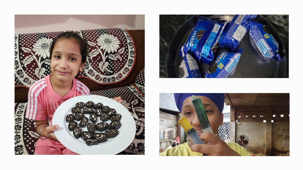 ਅੱਜ ਬਣਾਈ Oreo ਬਿਸਕੁਟ di ਬਰਫ਼ੀ (role)/@Dhatt Family Vlogs - YouTube