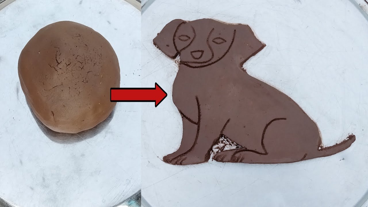 How to make doggy clay art step by step - YouTube