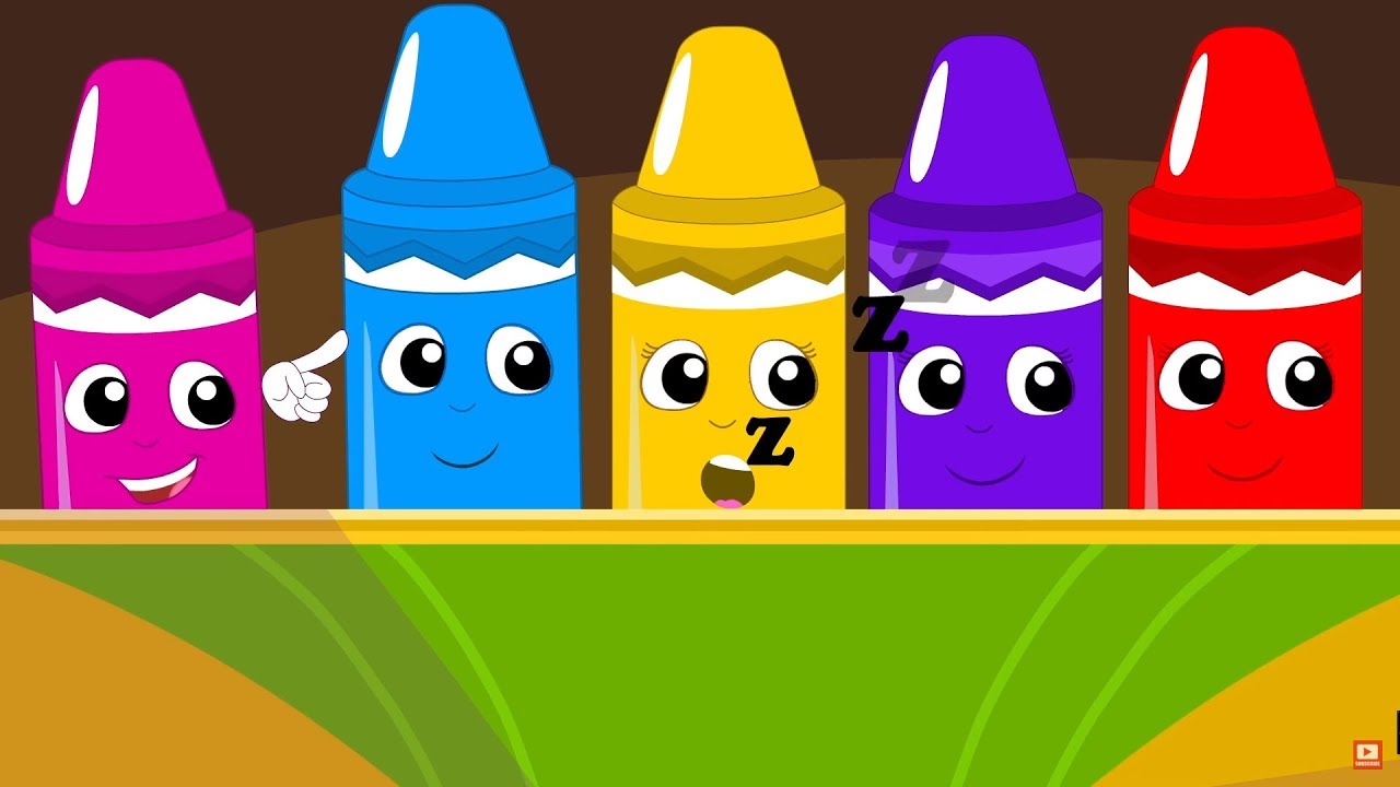 Five In The Bed Crayons | Nursery Rhymes | Children Songs For Kids ...