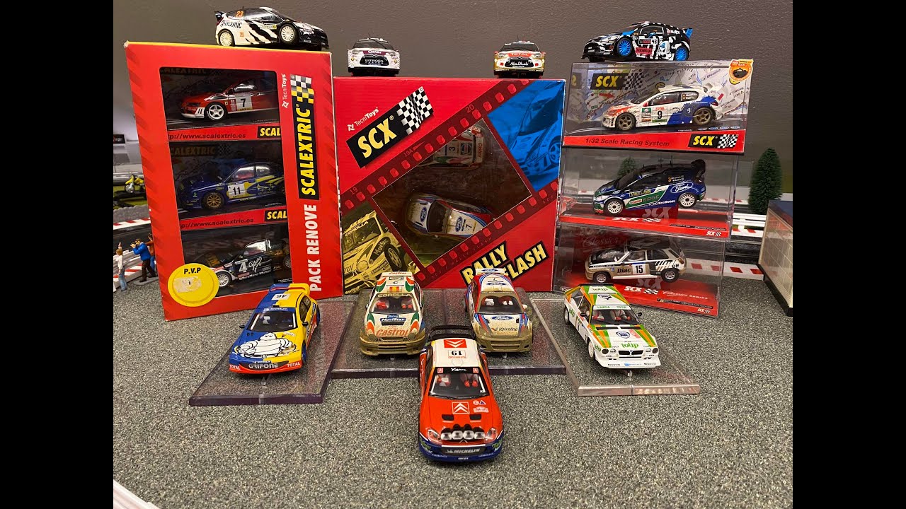 Scalextric Rally cars - WRC race Sainz versus Rossi - YouTube