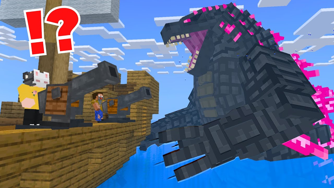 BATTLE SHIP vs EVOLVED GODZILLA In Minecraft! - YouTube