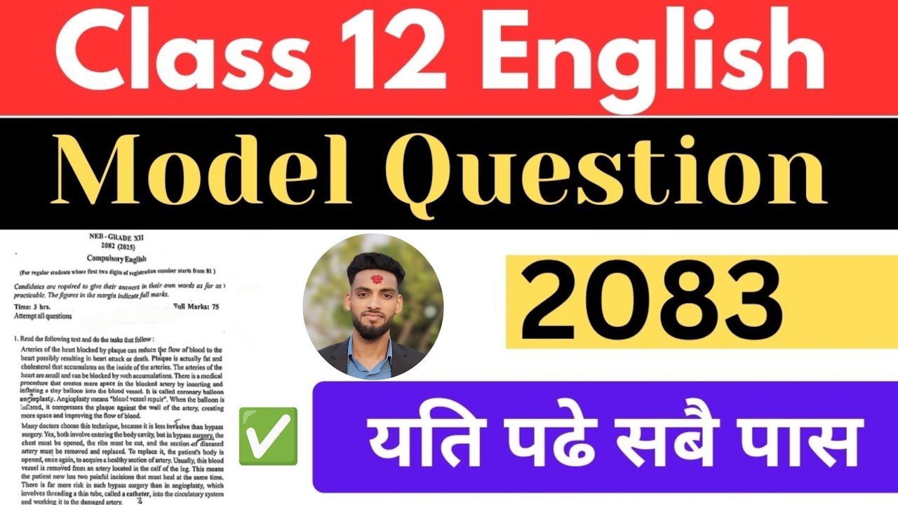 Class 12 Com.English New Model paper Questions of Answer 2082 with Full ...