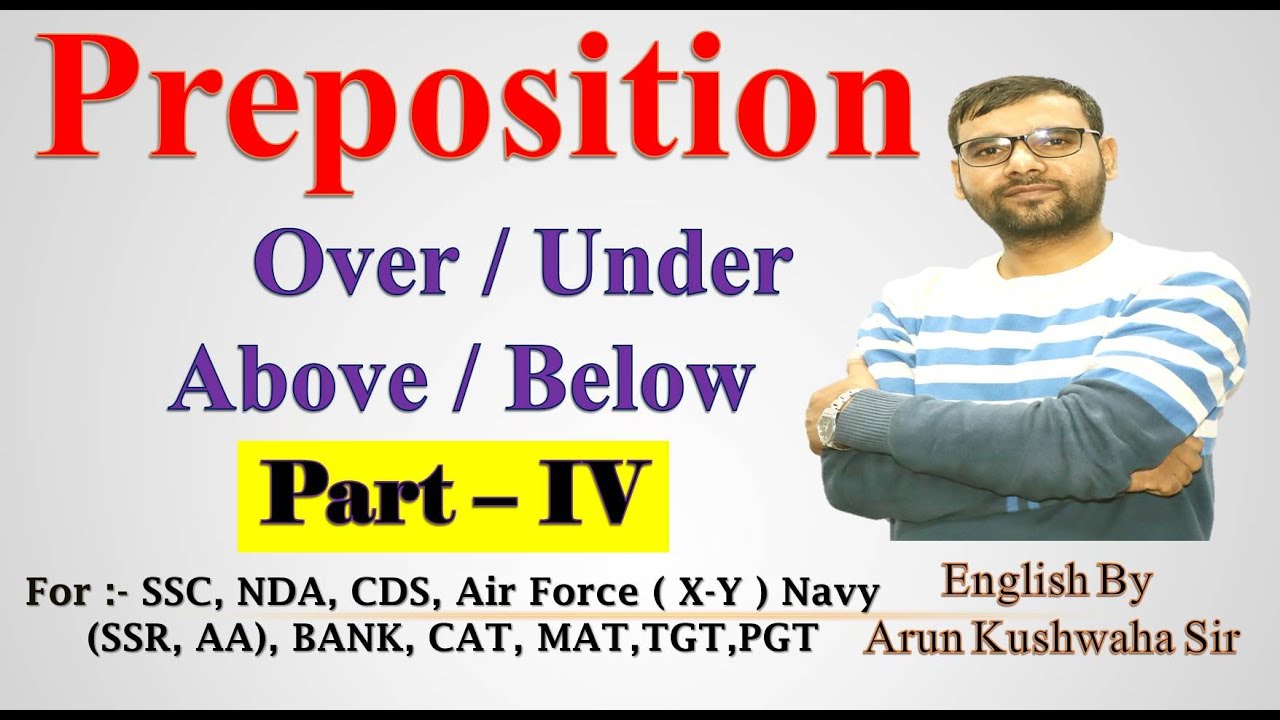 Preposition Classical Use of Over / Under, Above/Below English By Arun ...