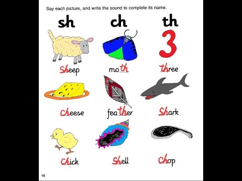 Jolly Phonics | Workbook 6 | Page 16 | Writing with Sh - Ch - Th - YouTube