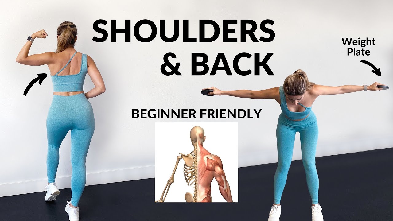 12 MIN Shoulders & Back Workout with Dumbbells or Weight Plates ...