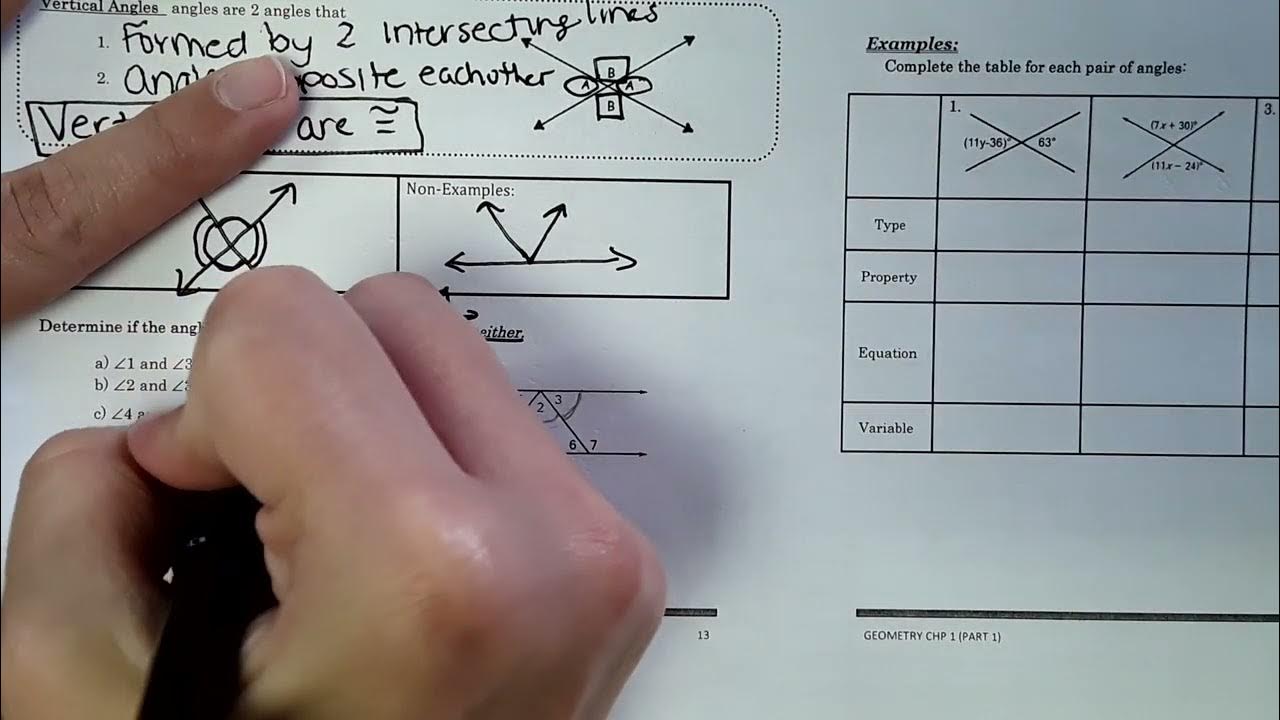 Geometry Lesson 1-6: Describing Pairs of Angles - YouTube