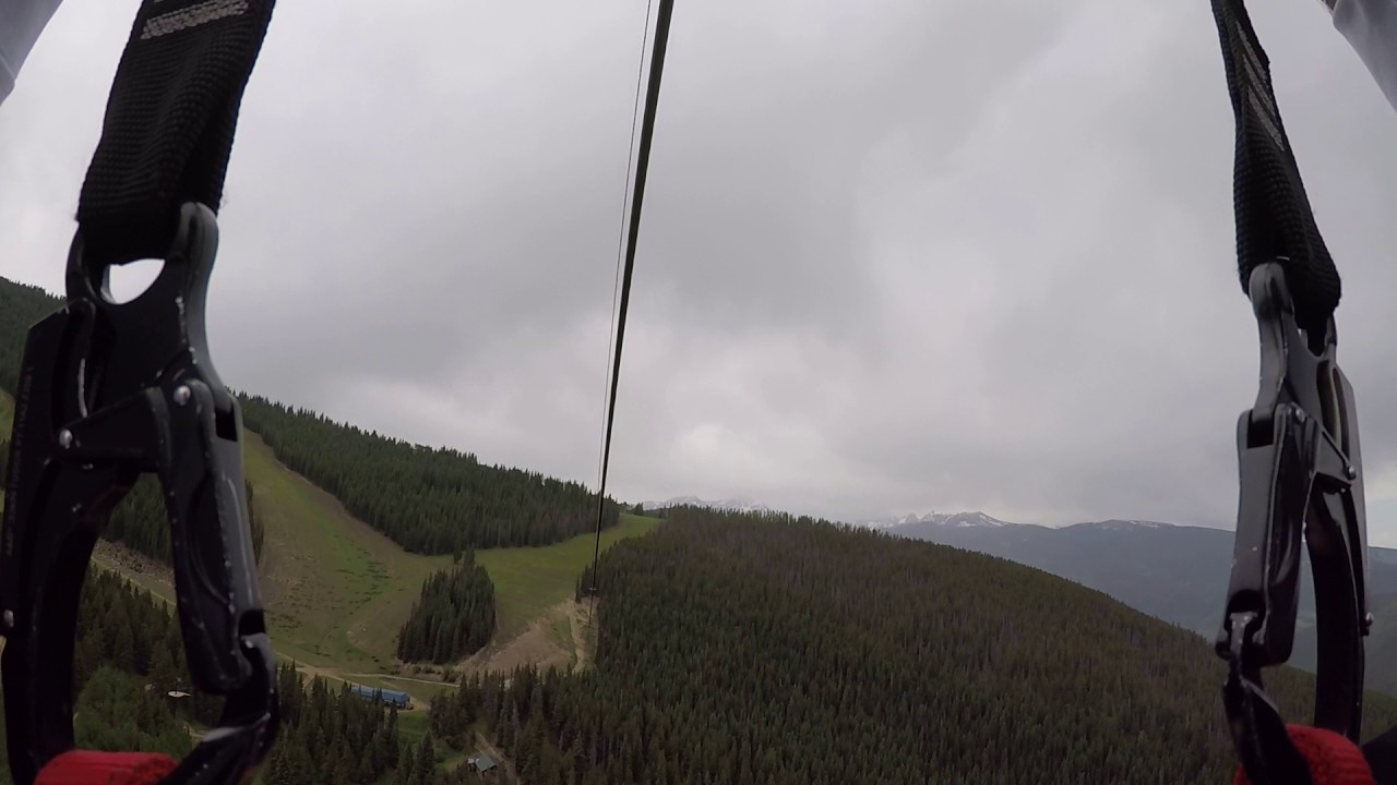 Vail Mountain Game Creek Zipline Tour - Zip #2 - July 3, 2017 - YouTube