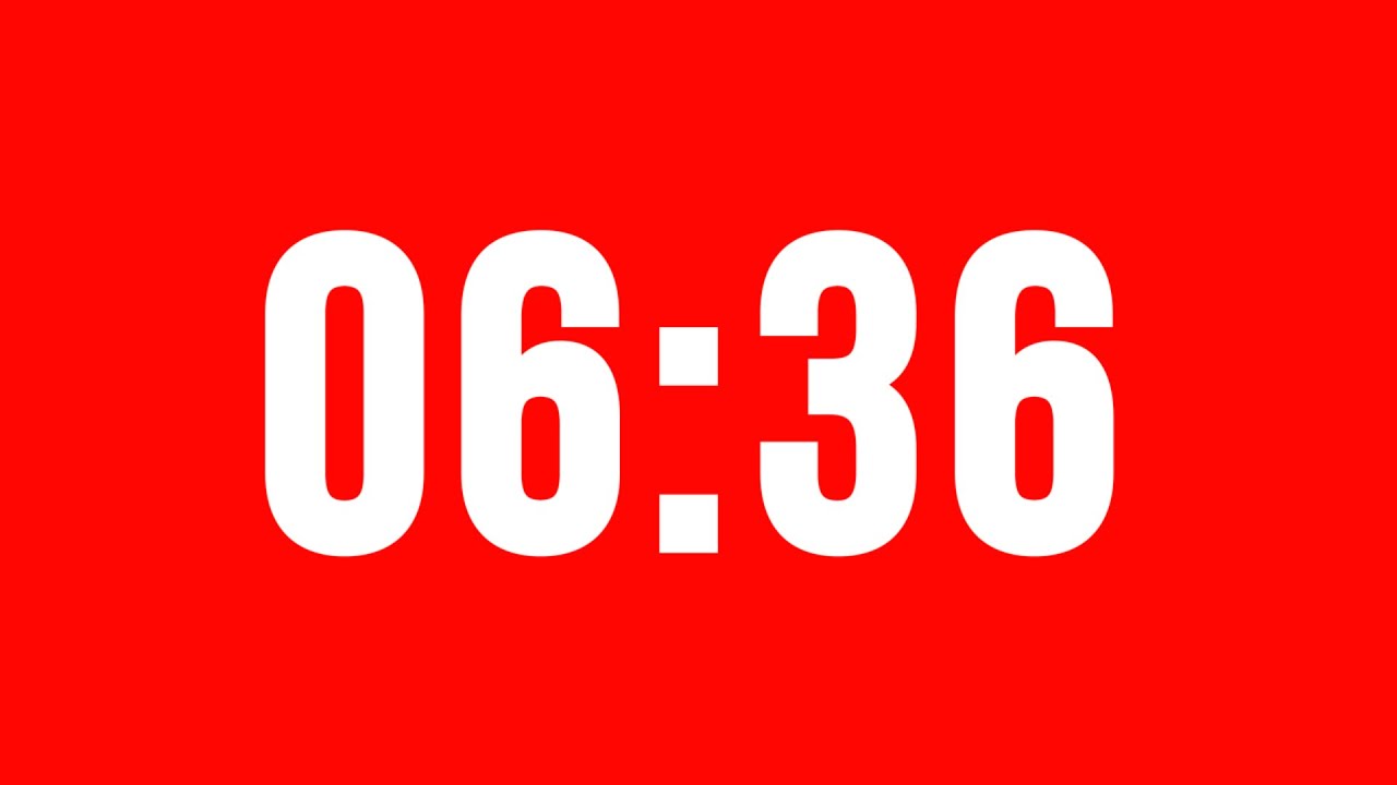 6 Minute 36 Second Timer With Alarm Without Music - YouTube
