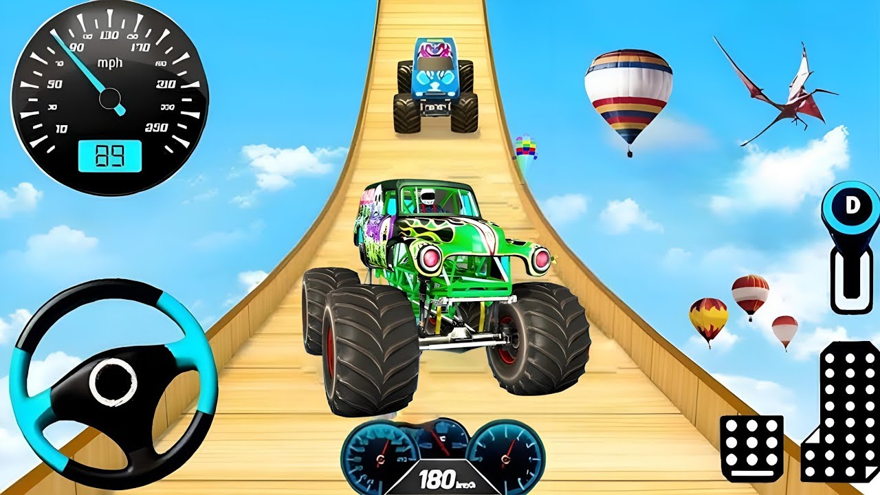 Monster Car Racing Games || Impossible Car Stunts Races - Android ...