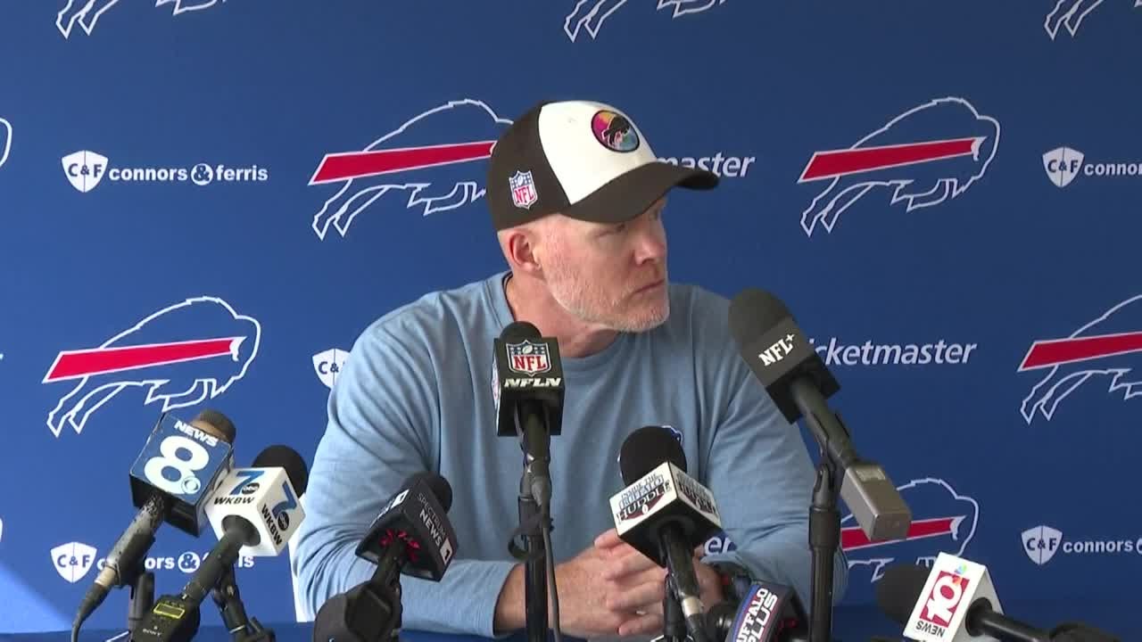 Buffalo Bills head coach Sean McDermott speaks on day four of training ...
