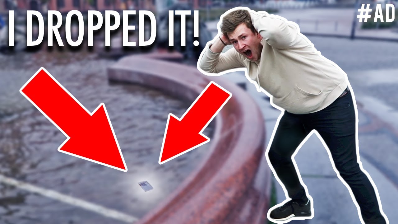 I DROPPED MY PHONE IN THE FOUNTAIN... - YouTube