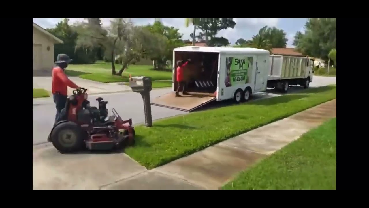 mowing crew lawn service - YouTube