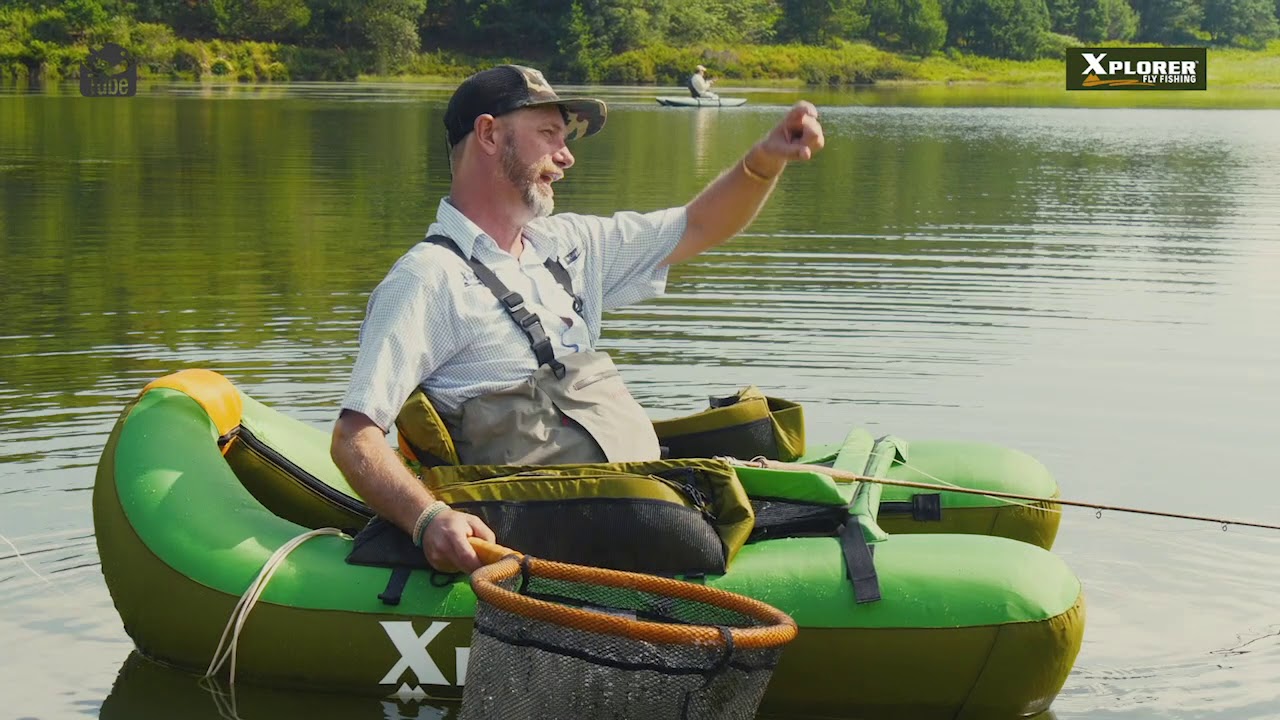 XPLORER FLOAT TUBE MASTER CLASS- Netting a fish from a float tube - YouTube