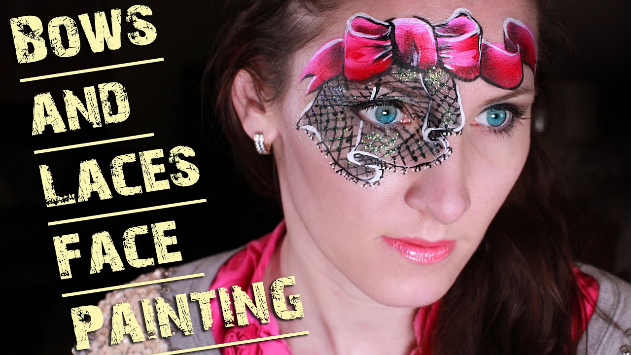 BOW and laces face painting! So popular for festivals! - YouTube