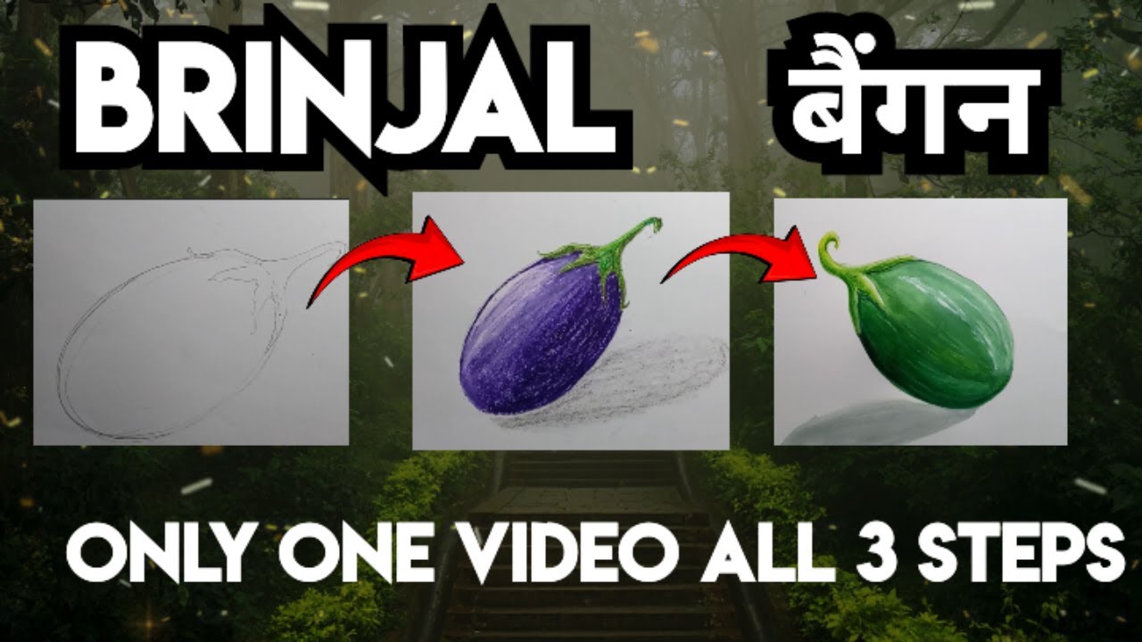Brinjal Drawing| step by step |Nanhey Sir - YouTube