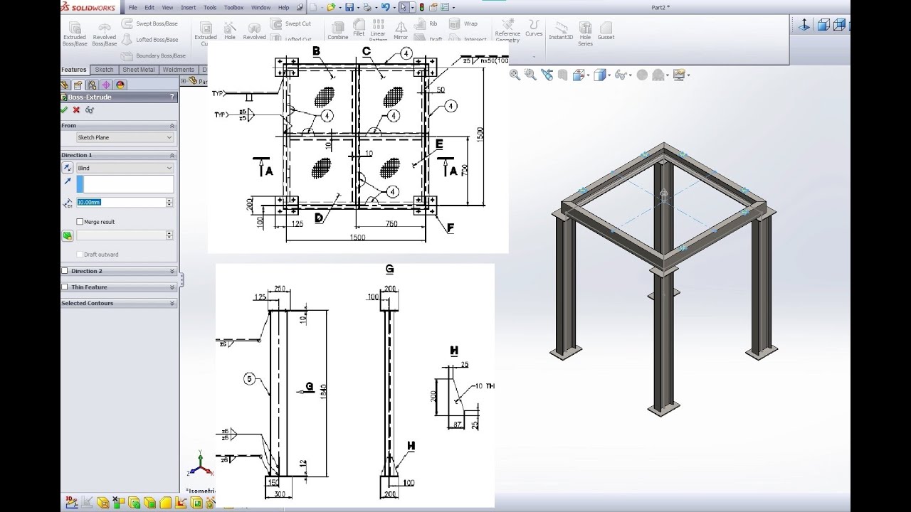 Steel Platform | SoildWorks | Weldments | - YouTube
