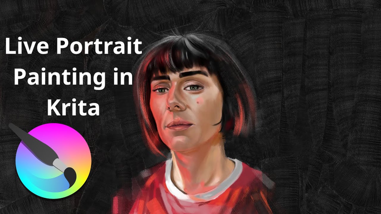 Red Portrait- Speed painting in Krita - YouTube
