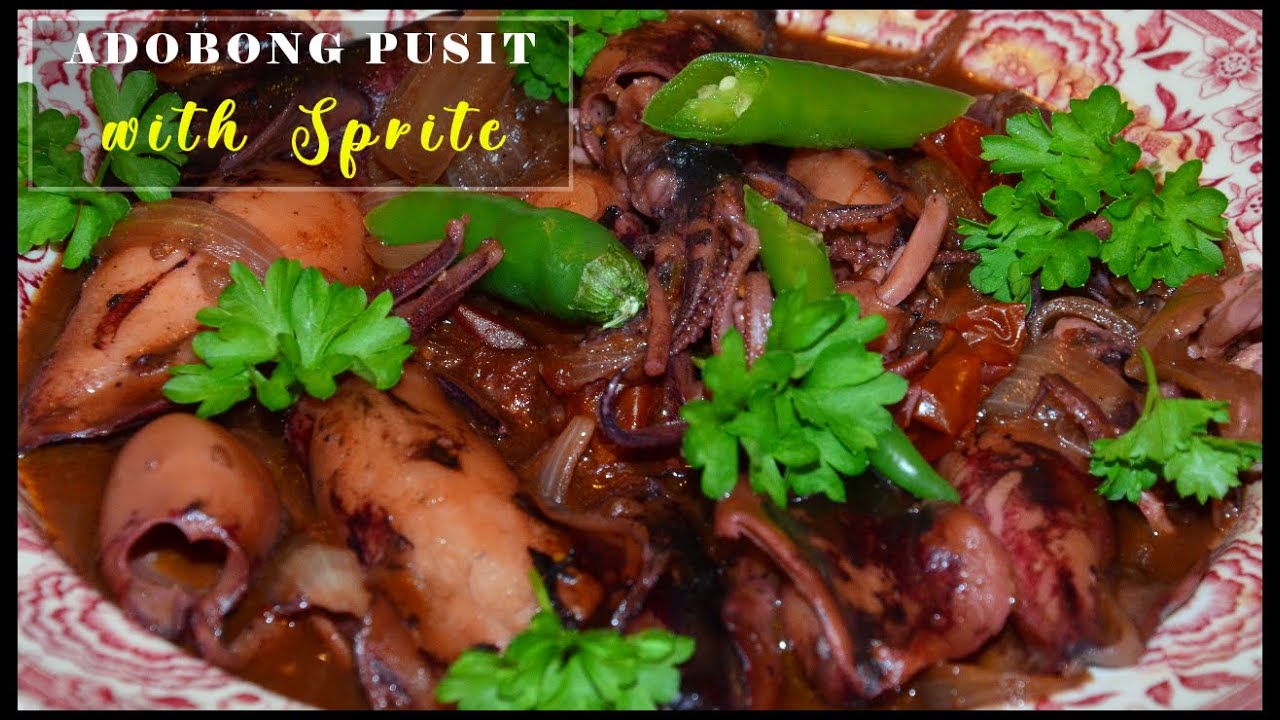 EASY TO COOK ADOBONG PUSIT WITH SPRITE | Tasty Squid Adobo Recipe ...