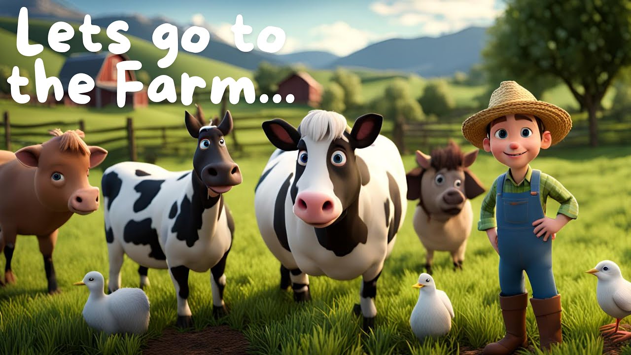 Lets go to the farm | v2 | Farm Animals | Kids Rhymes | Kids Learning ...