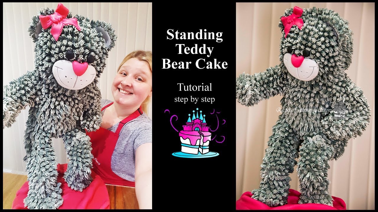 Teddy Bear Cake Tutorial | Standing | #buttercreampiping - YouTube