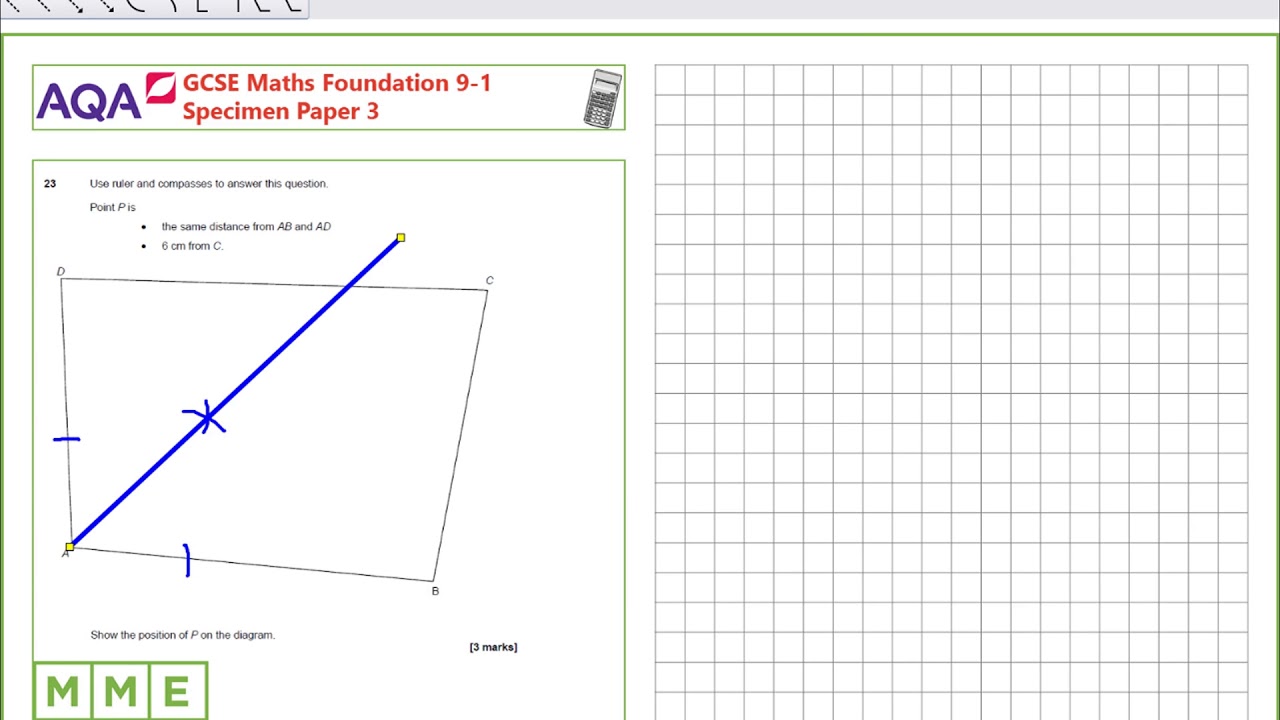 GCSE Maths AQA Foundation Specimen Paper 3 - Q23 Loci - YouTube