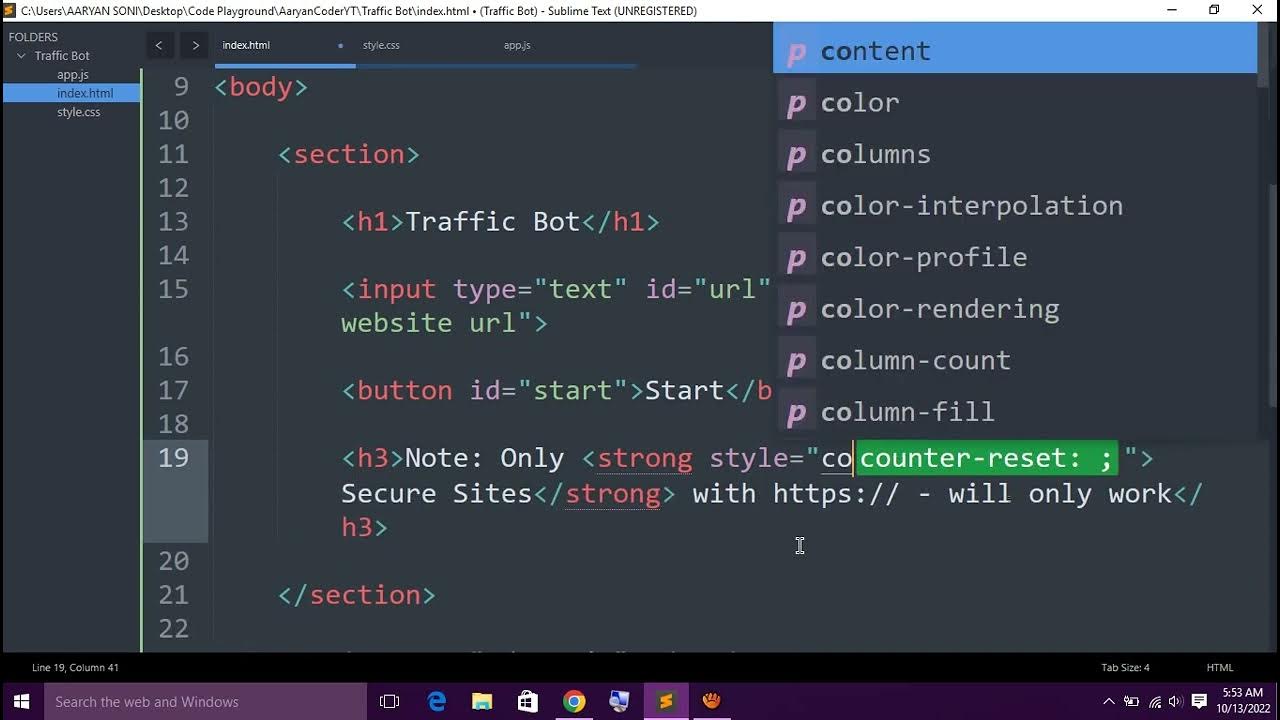 Making a Traffic Bot using HTML,CSS and JavaScript - YouTube