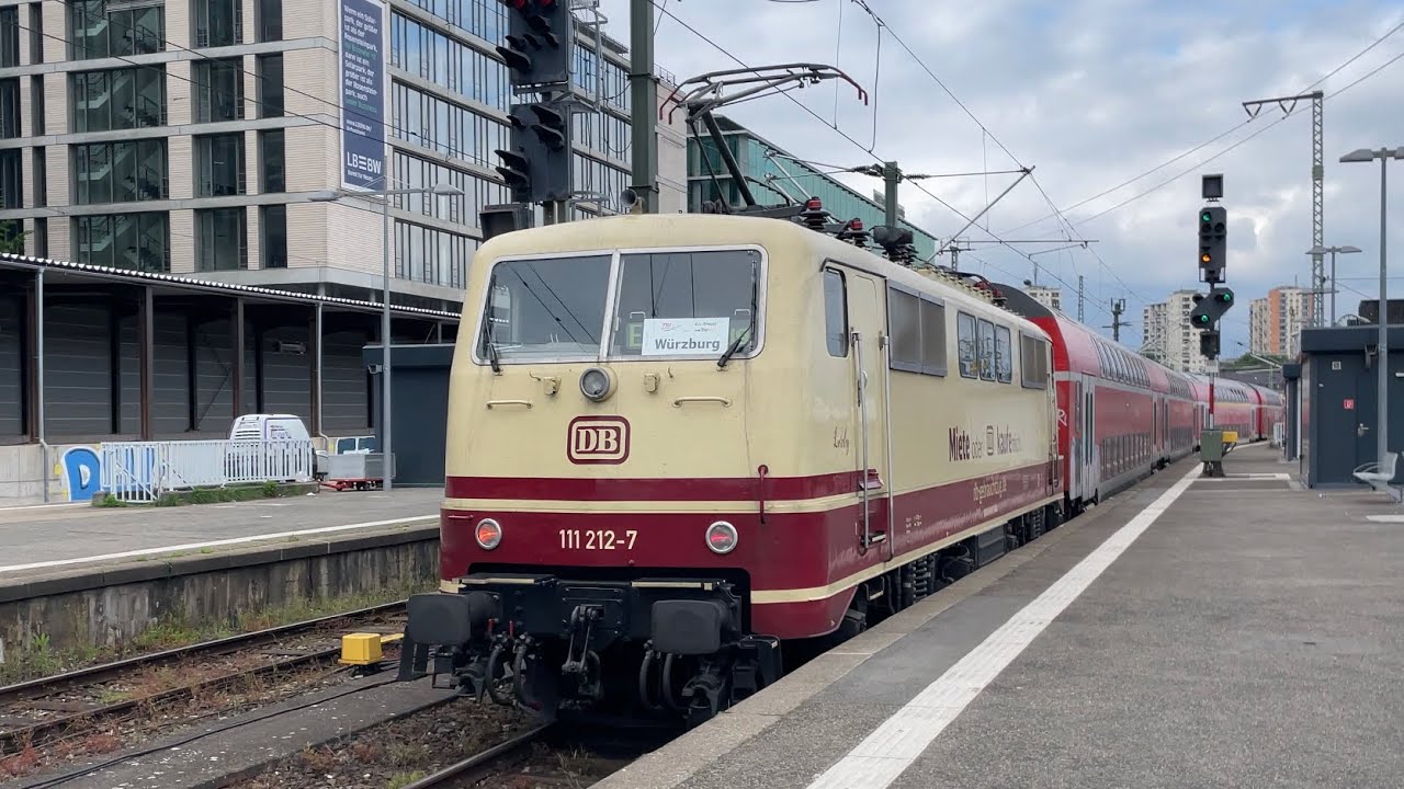 DB Gebrauchtzug BR 111 212 „Loreley“ + DoSto als RE8 nach Würzburg Hbf ...