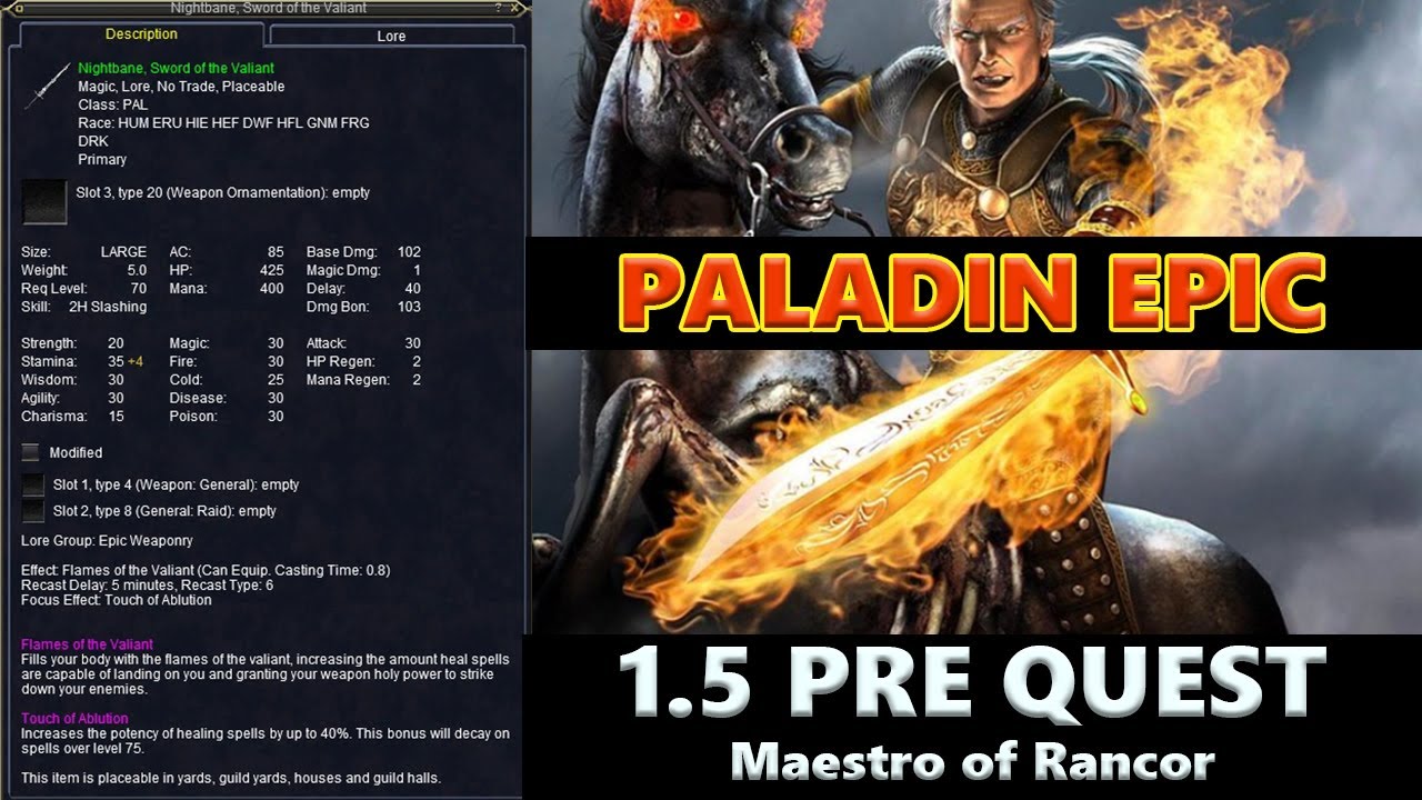 Paladin Epic 1.5 Pre-Quest Clip - Maestro of Rancor - YouTube