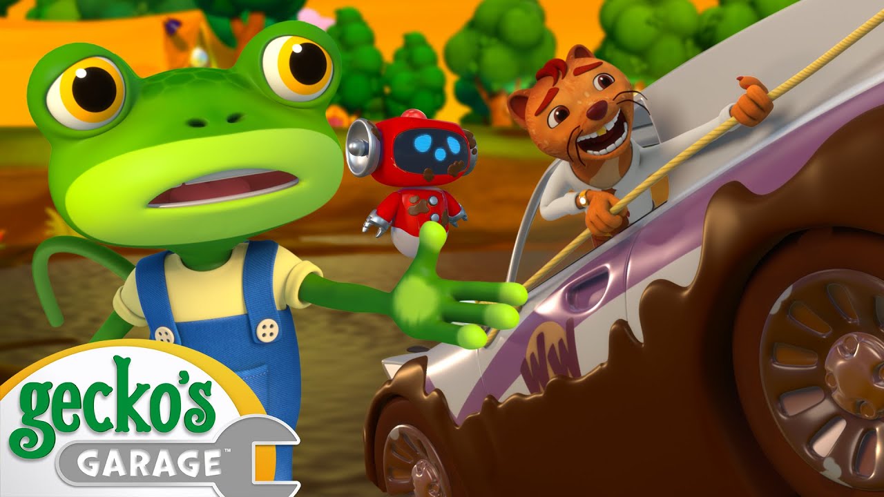 Stuck In The Mud | Gecko's Garage | Trucks For Children | Cartoons For ...