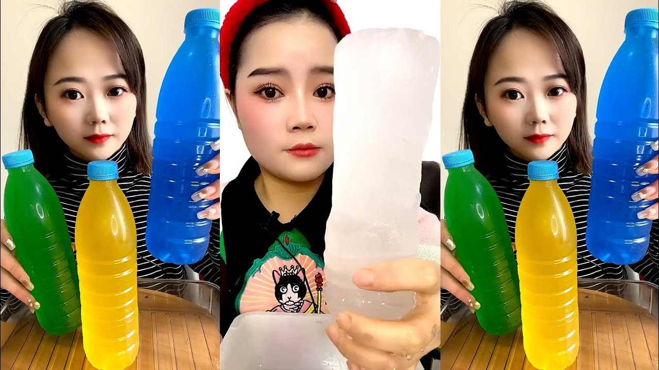 ASMR WATER BOTTLE ICE / SLUSH ICE. ICE EATING - YouTube