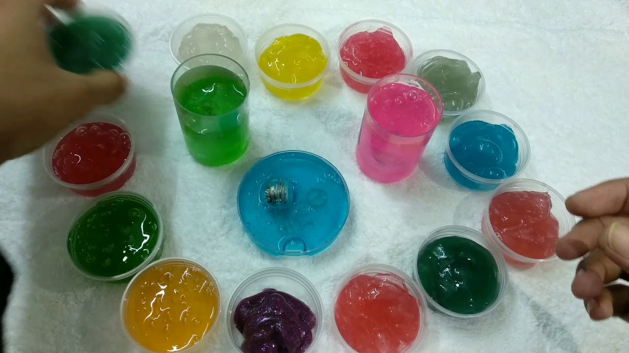 learn coloring slime and colours names - YouTube