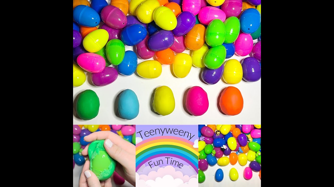 Come open playdough surprise eggs and learn about animals and colors ...