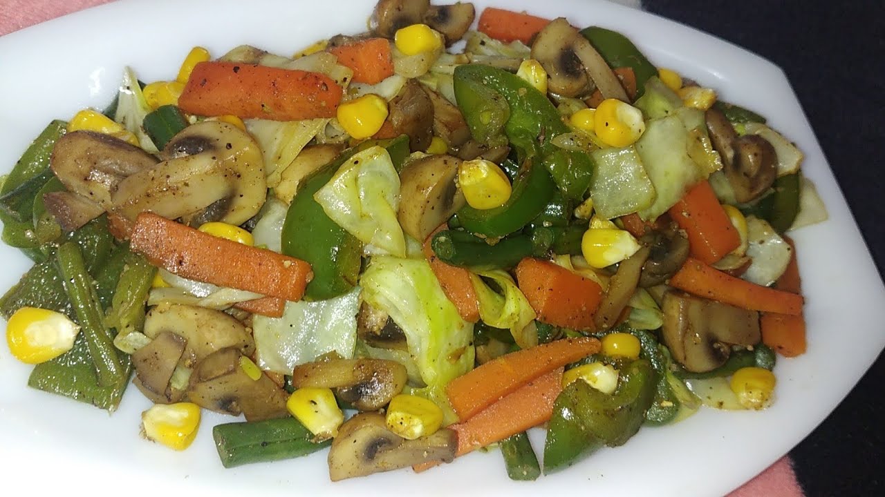 vegetable salad with masroom|wait Loos recipe|diet recipes ...