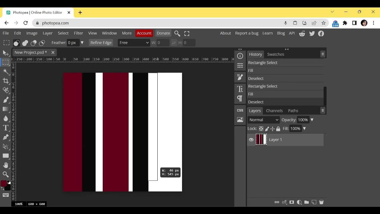 Stripes pattern in Photopea - YouTube