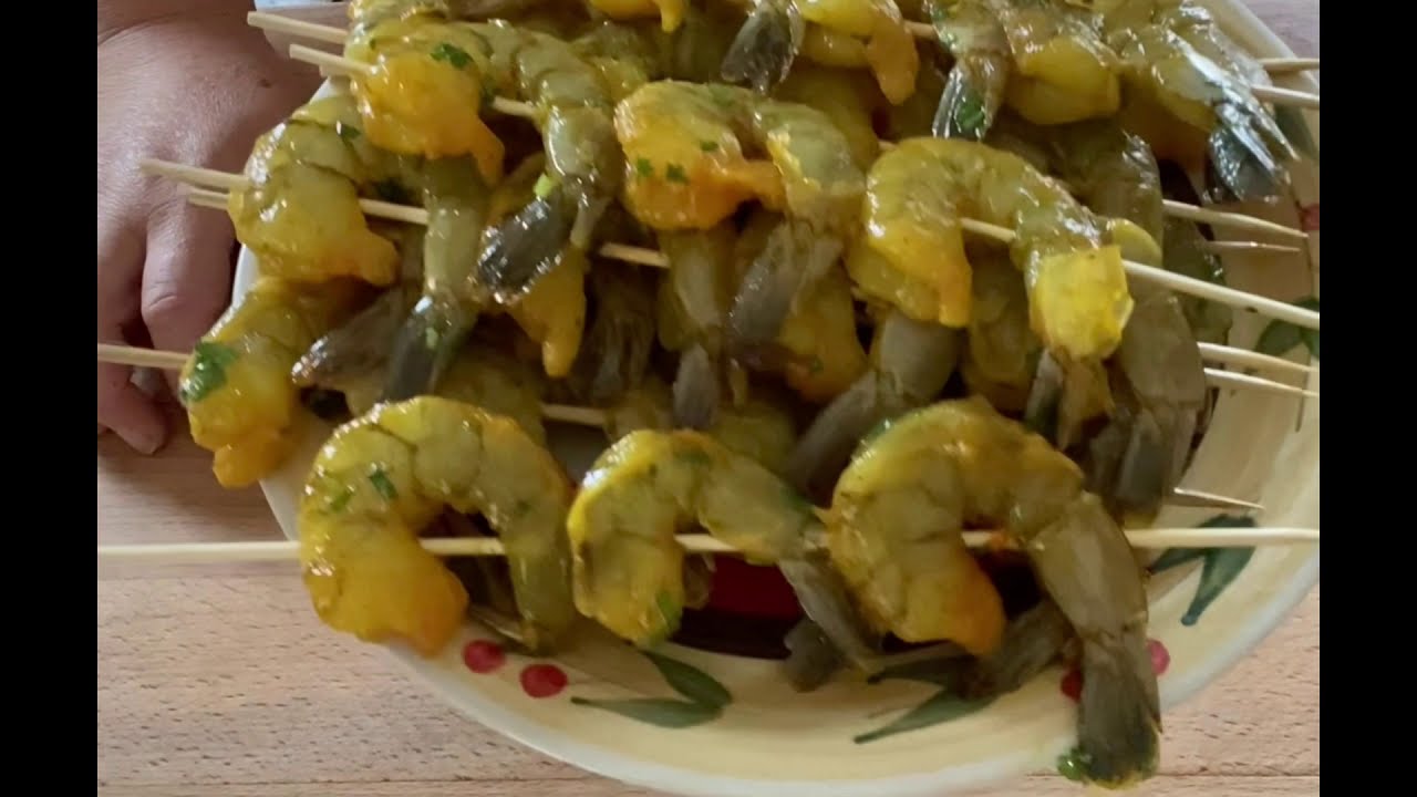 Camarones Al pincho🍤 Pinchos De Camarones , Exquisita Receta - YouTube