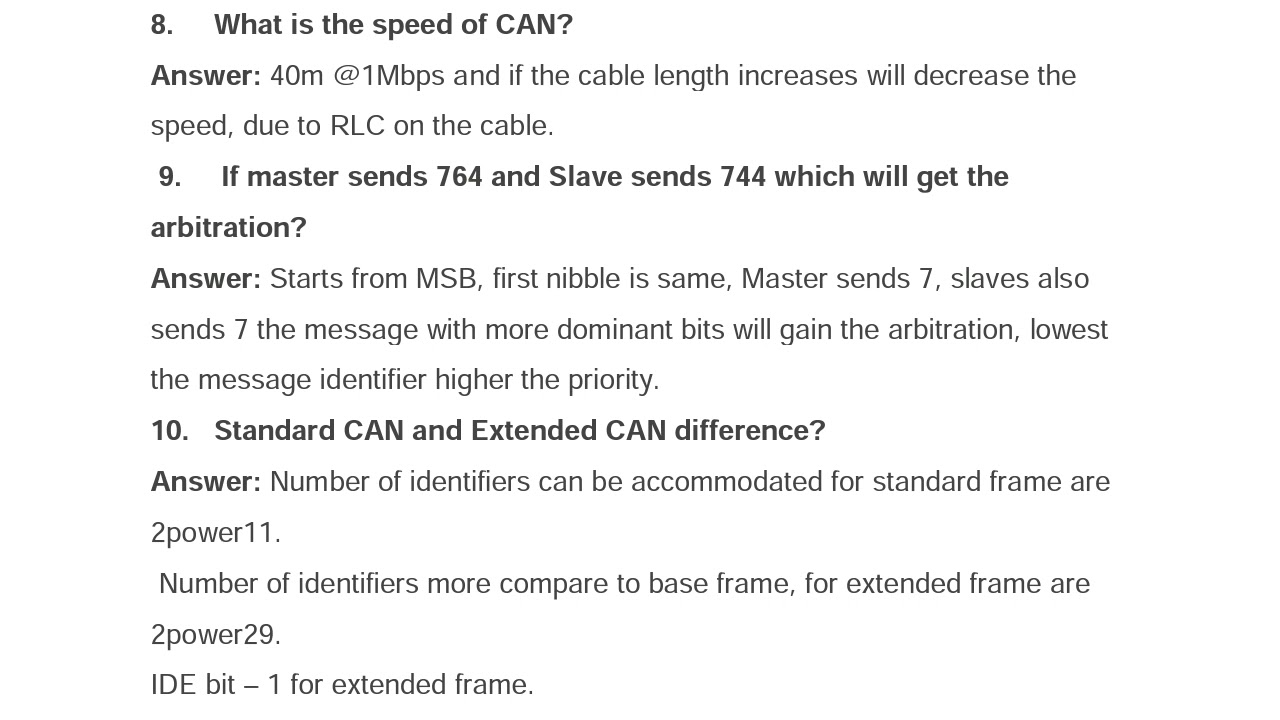 CAN PROTOCOL FAQ:8,9,10. What's CAN speed? If master sends 764 n SLV ...